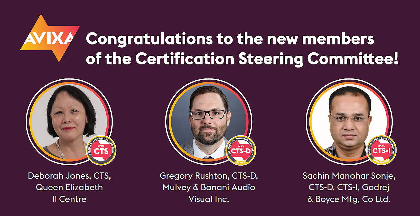 Congratulations New Certification Steering Committee Members | AVIXA ...
